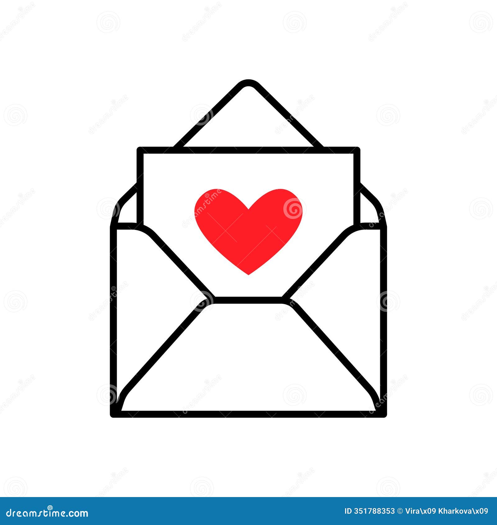 Open Envelope Containing a Heart-shaped Message, Symbolizing Love and ...