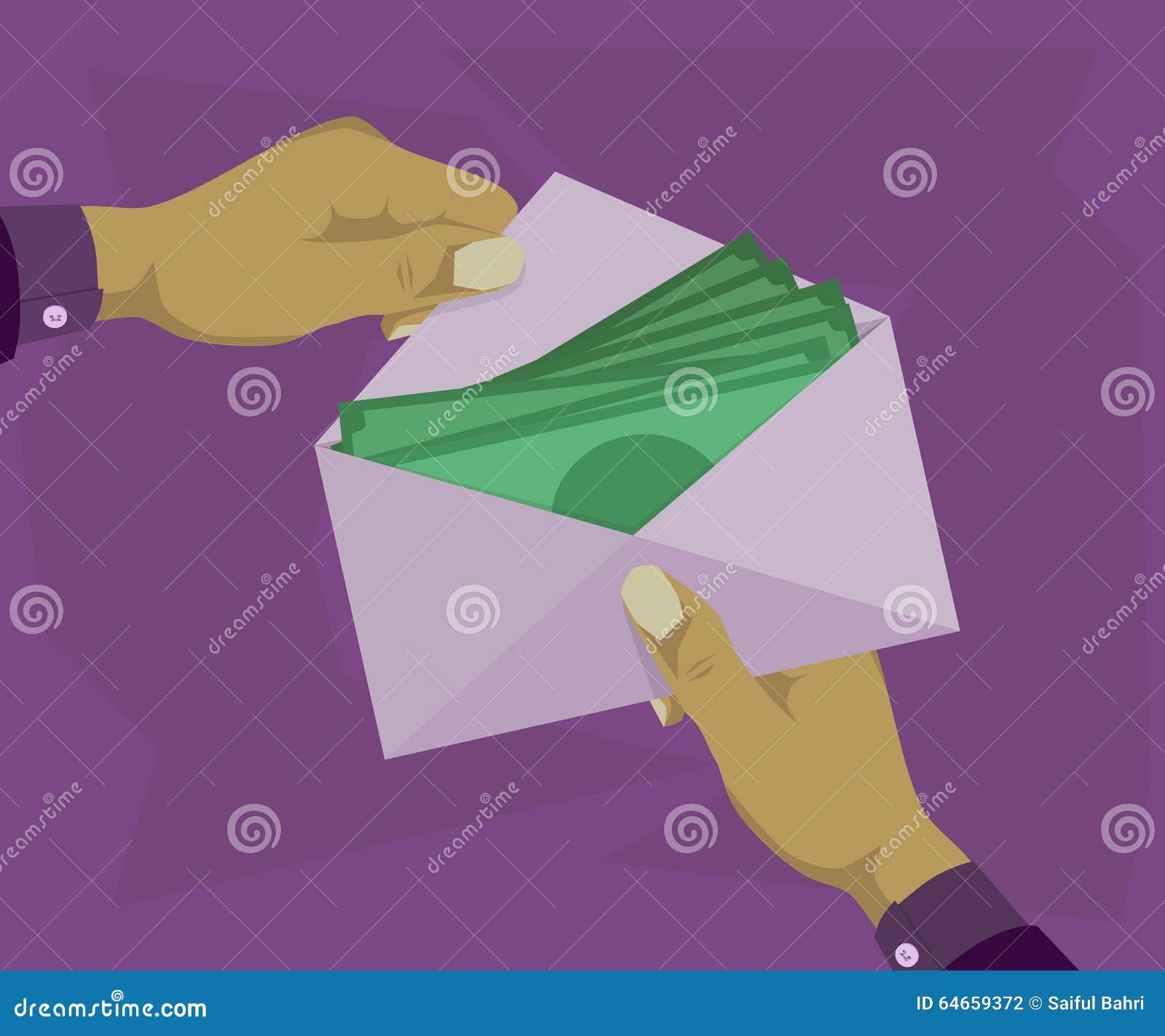 Open Envelope Containing a Lot of Money Stock Vector - Illustration of ...