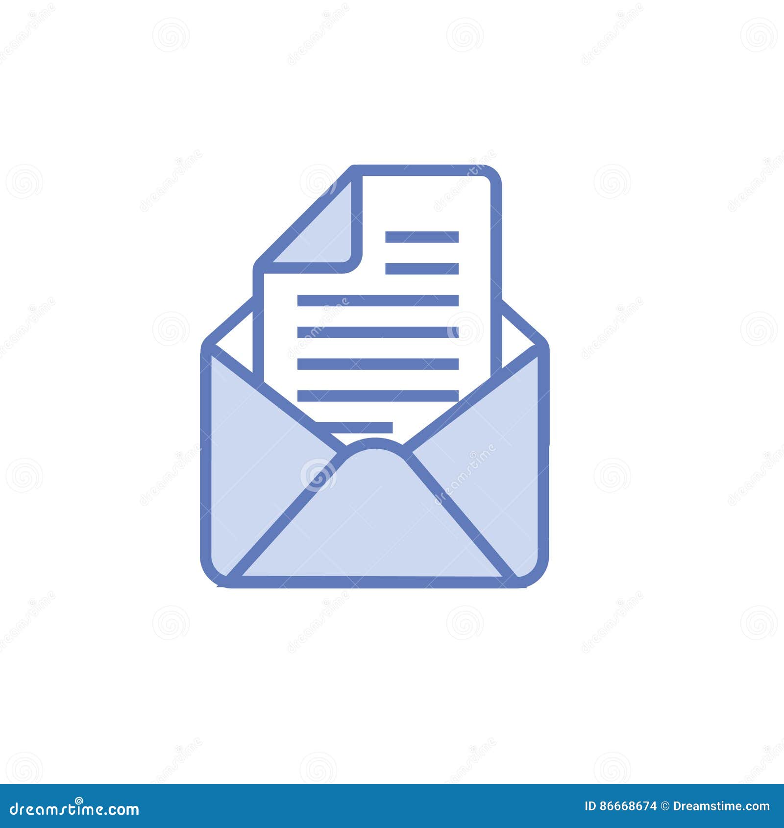 Open Envelope with Document Stock Vector - Illustration of postcard ...