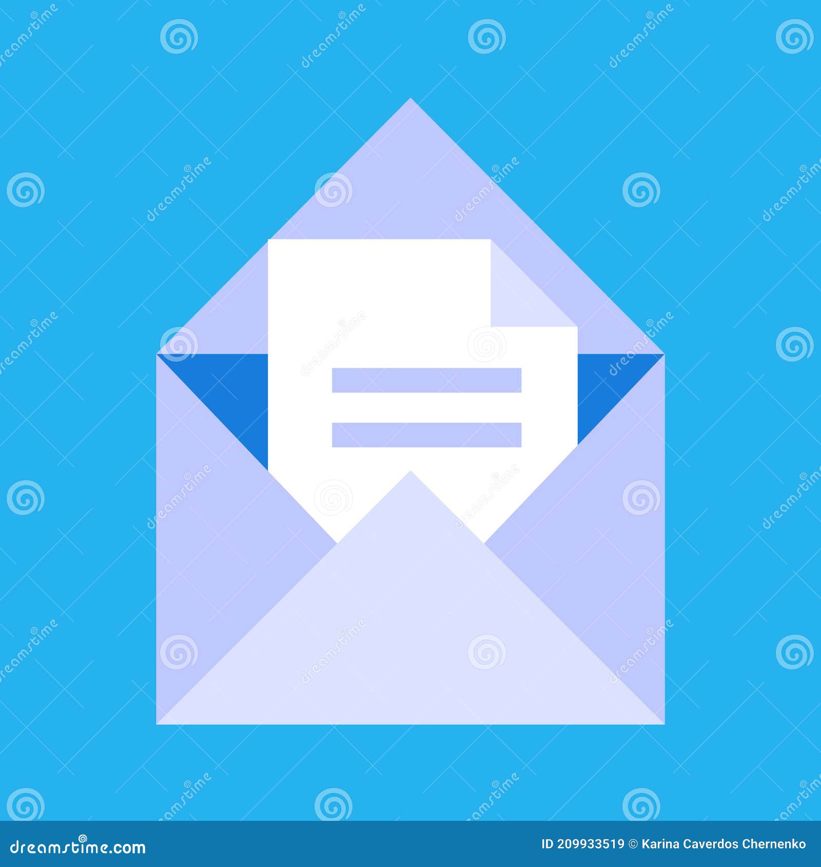 An Open Envelope with a Document. for Web Design Stock Vector ...