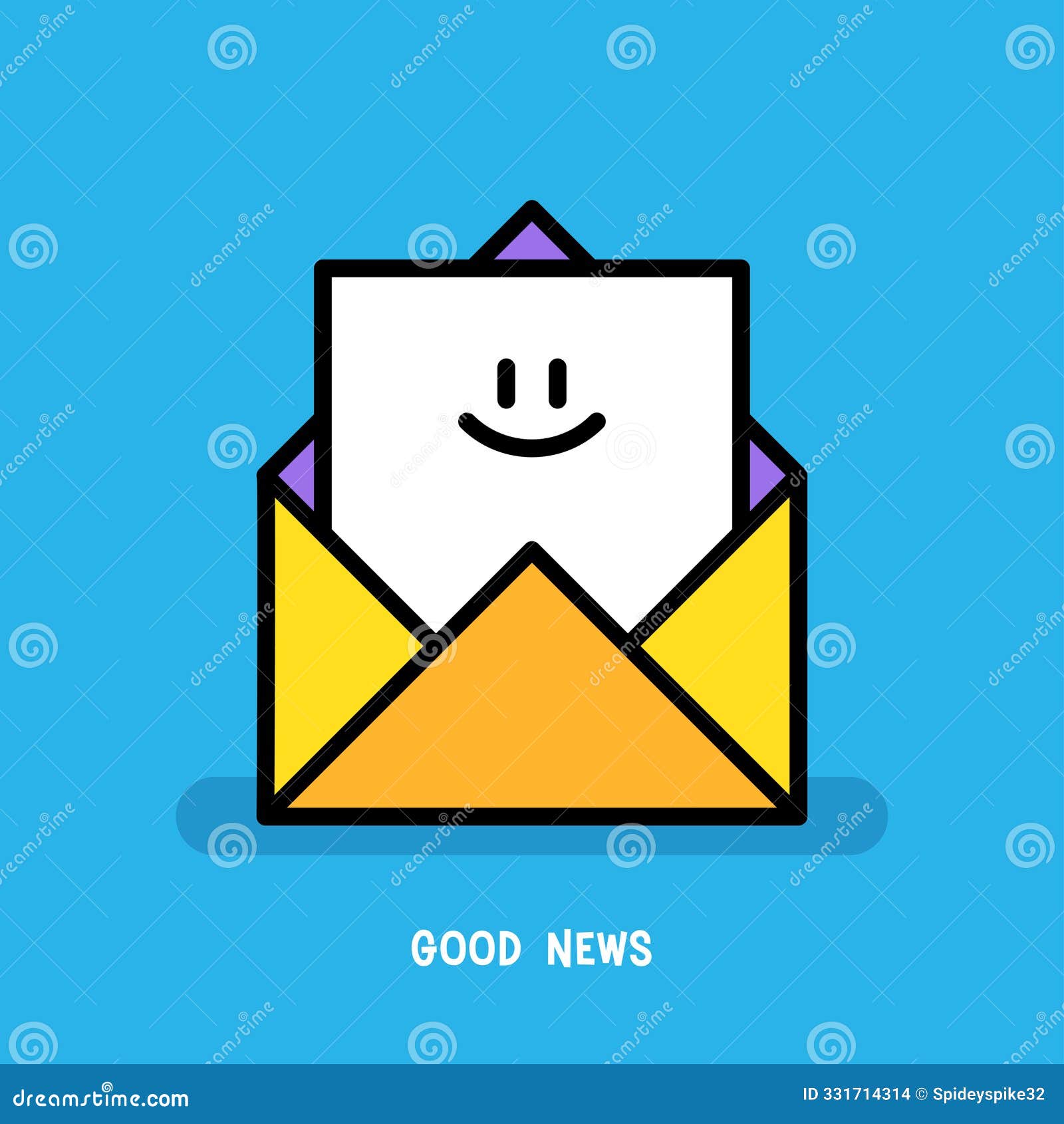 An Open Envelope with a Happy Emoticon. Isolated Vector Illustration ...
