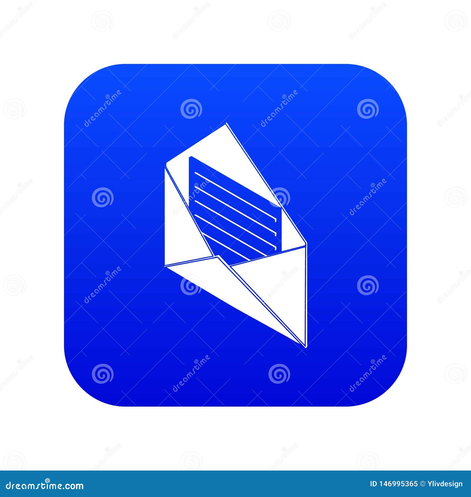 Open Envelope Icon Blue Vector Stock Vector - Illustration of email ...