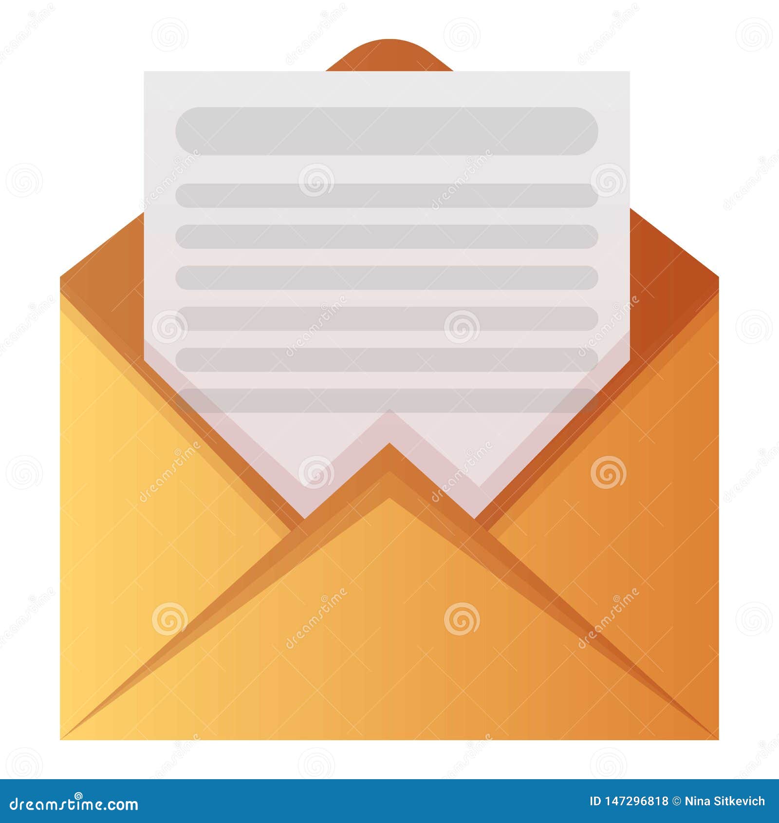 Open Envelope Icon, Cartoon Style Stock Vector - Illustration of object ...