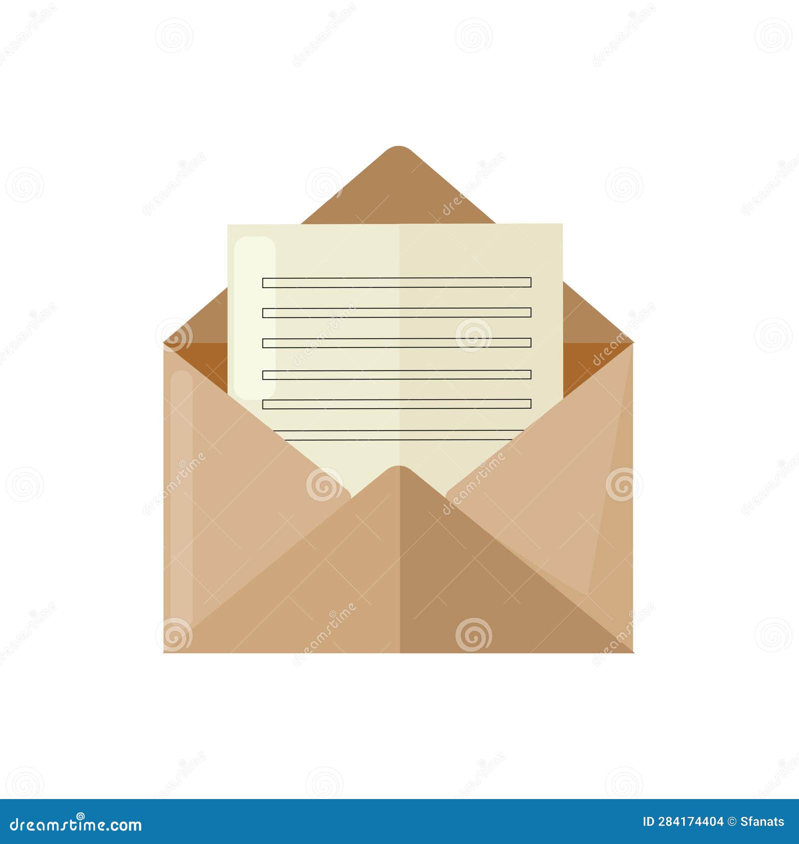 Open envelope stock vector. Illustration of address - 284174404