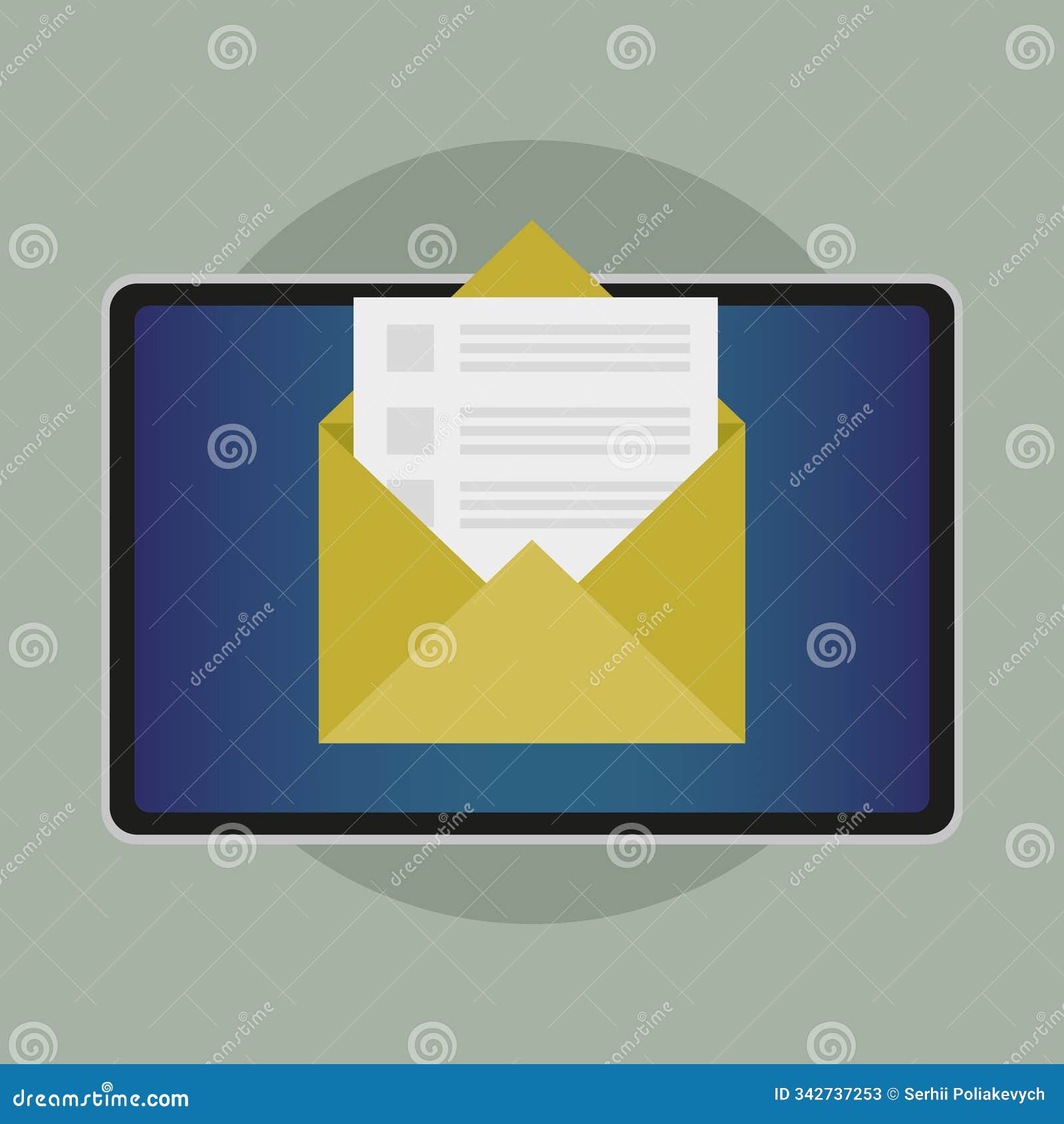 Open Envelope Icon. Document Inside Envelope. Digital Mail Concept ...