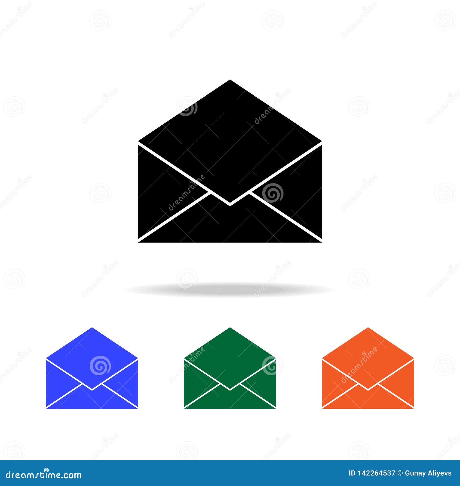 Open Envelope Icon. Elements of Simple Web Icon in Multi Color. Premium ...
