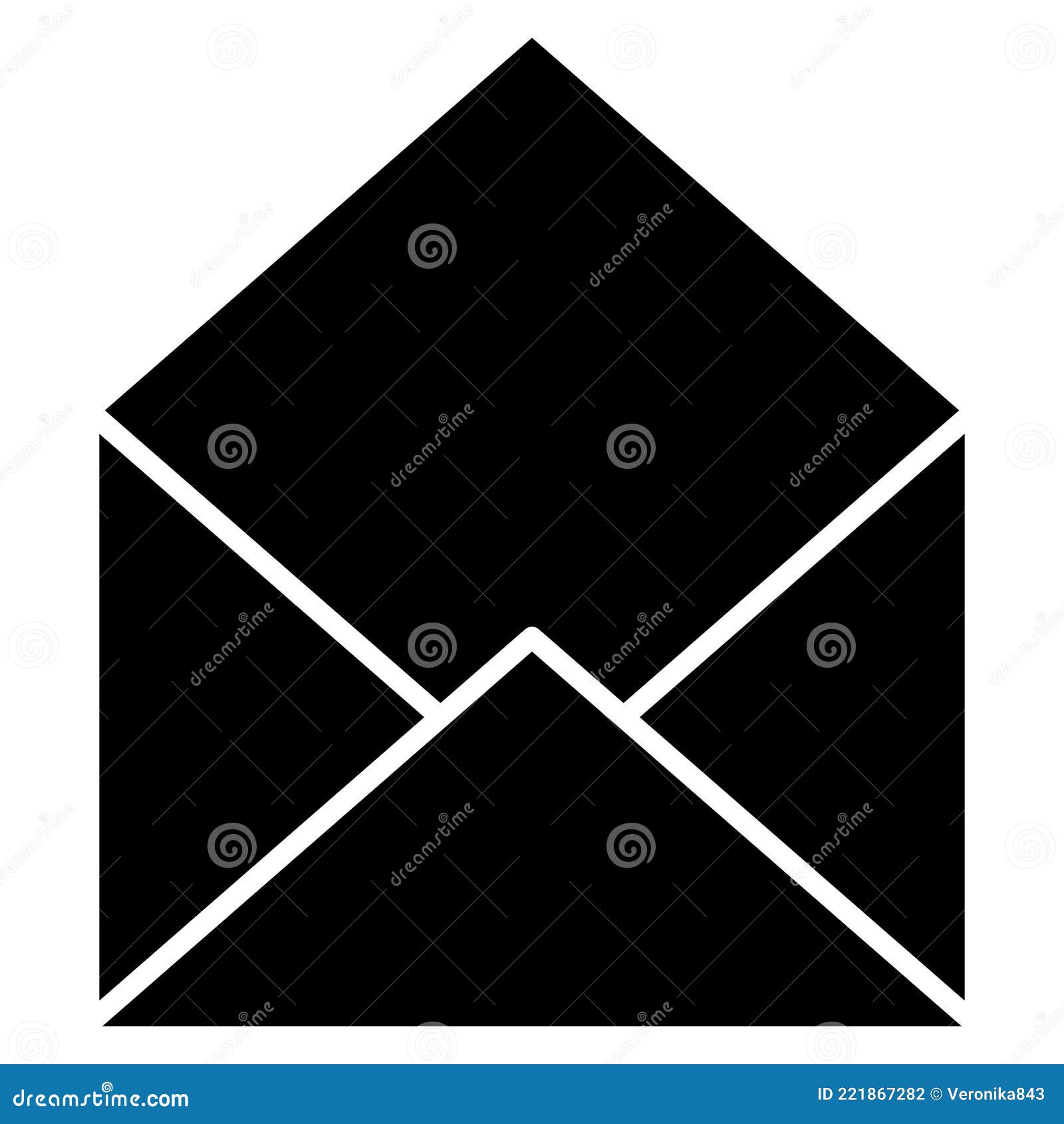 Open Envelope Icon. Email Silhouette Vector Illustration Isolated On ...