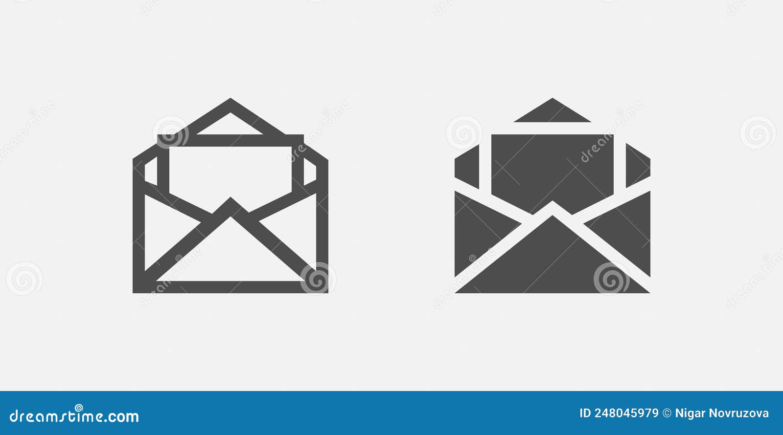 Open Envelope Icon Vector. Isolated Mail Icon Vector Design Stock ...