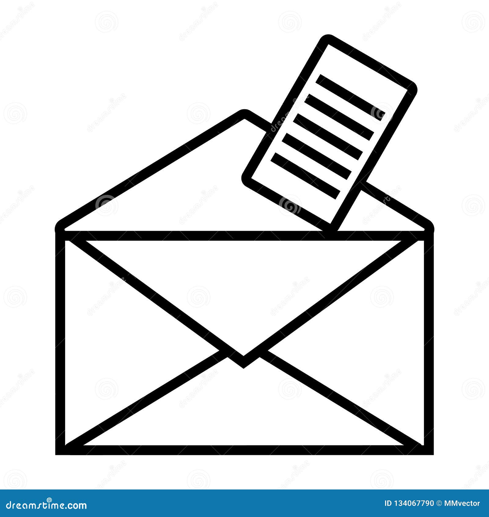 Open Envelope Icon Vector Sign and Symbol Isolated on White Background ...