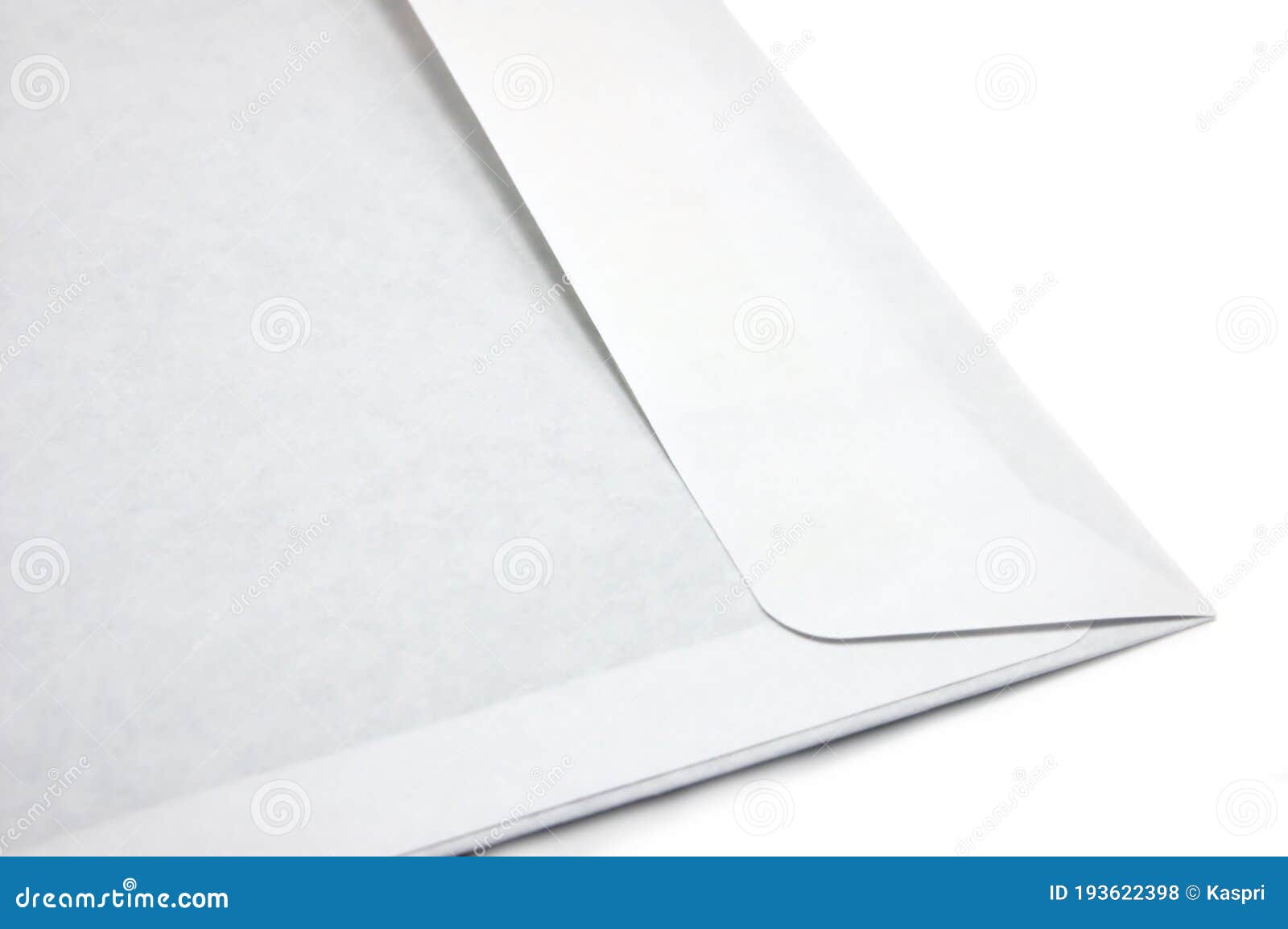 White Open Envelope, Isolated, Large Detailed Macro Closeup Stock Photo ...
