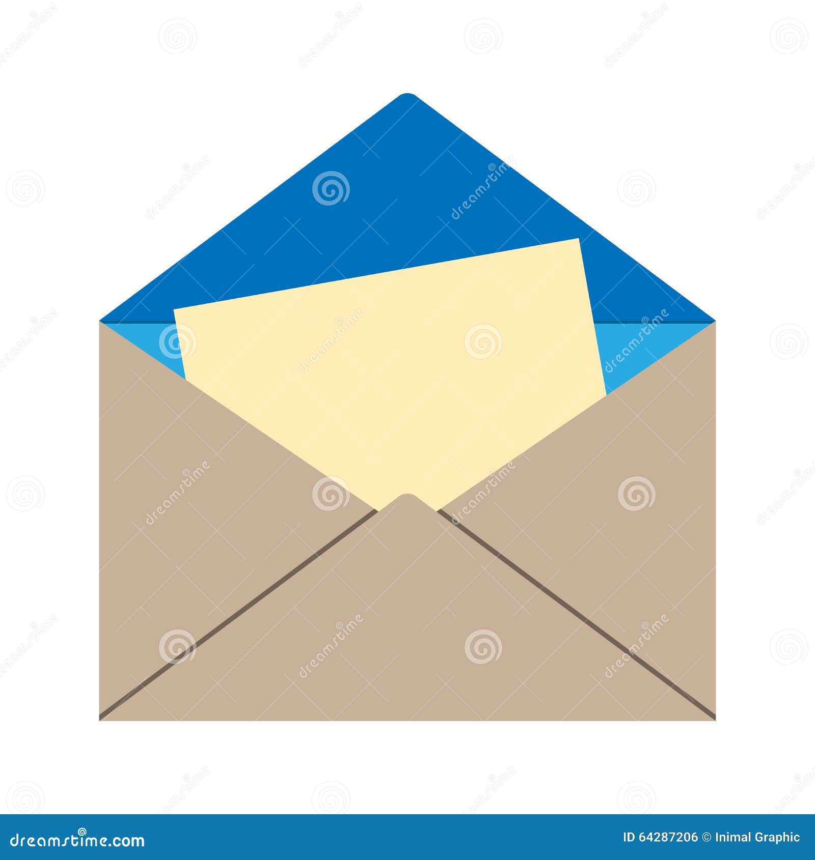 Open envelope with letter stock vector. Illustration of abstract - 64287206