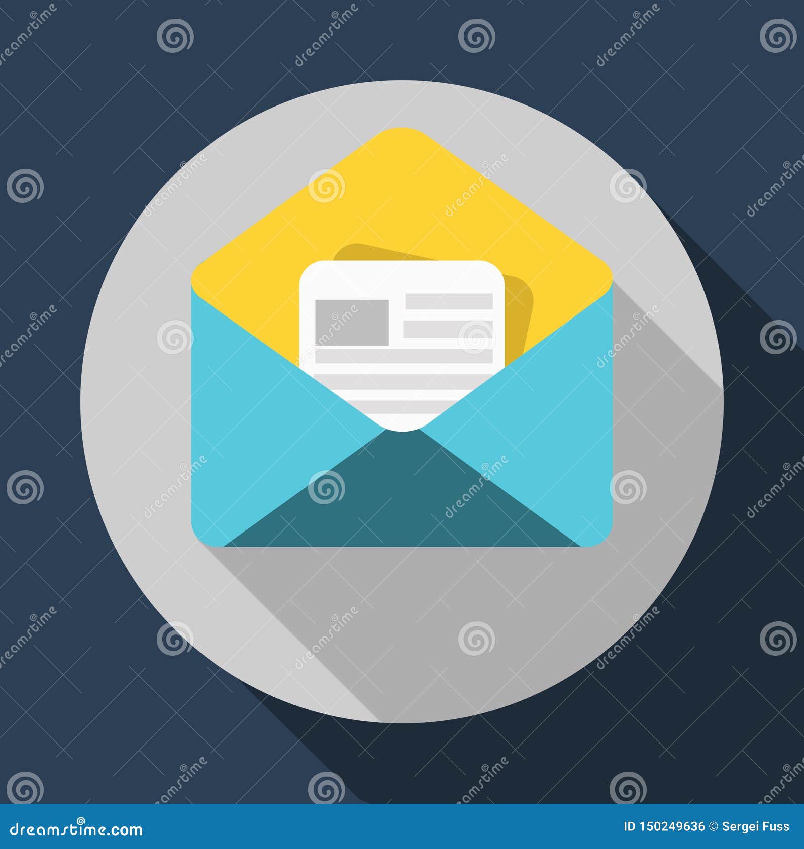 Open Envelope and a Letter. Official Confirmation Message, Mail Sent ...