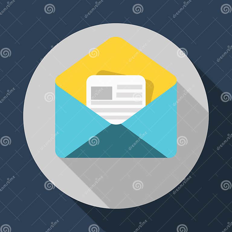 Open Envelope and a Letter. Official Confirmation Message, Mail Sent ...