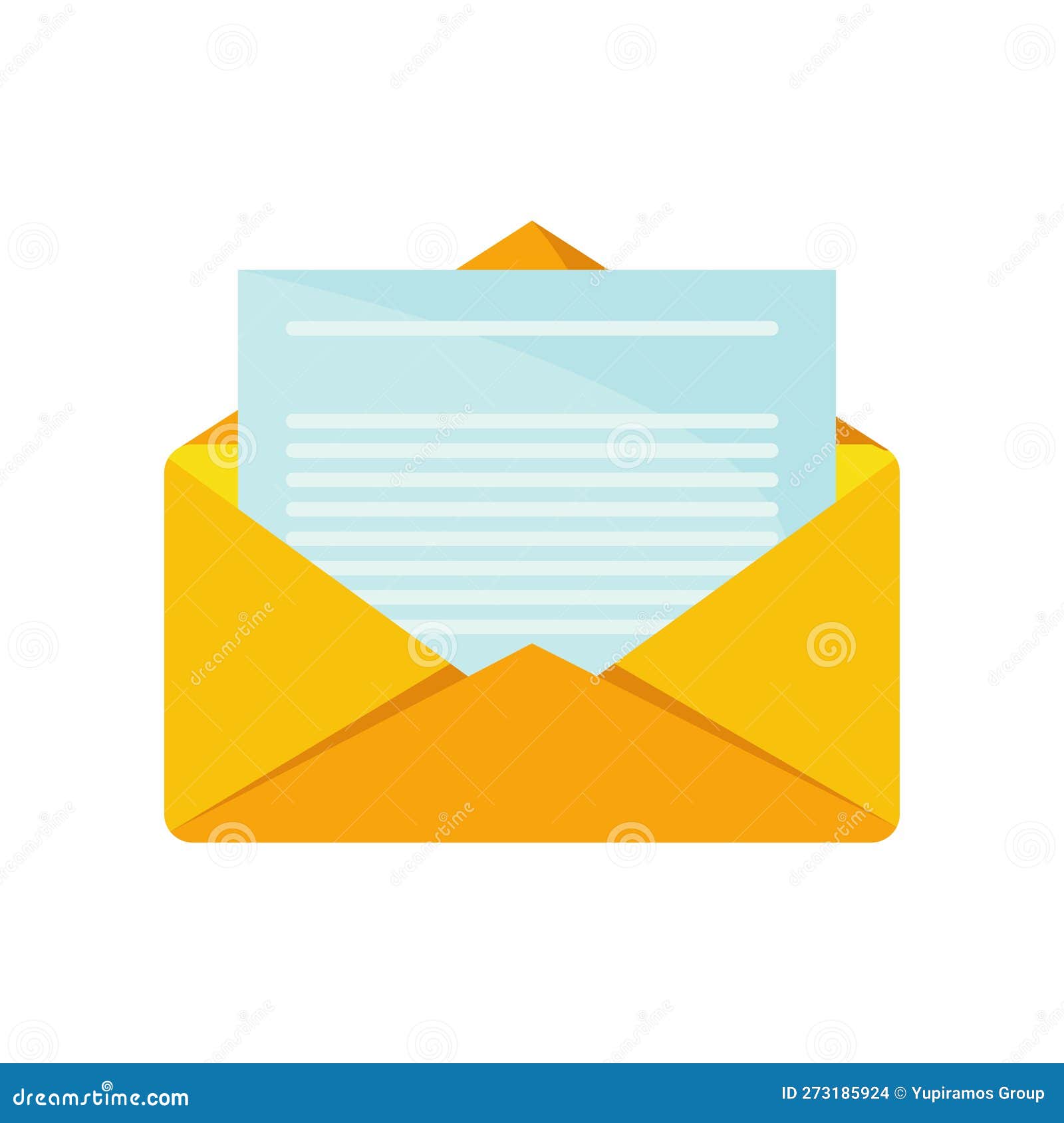 Open envelope with letter stock vector. Illustration of text - 273185924