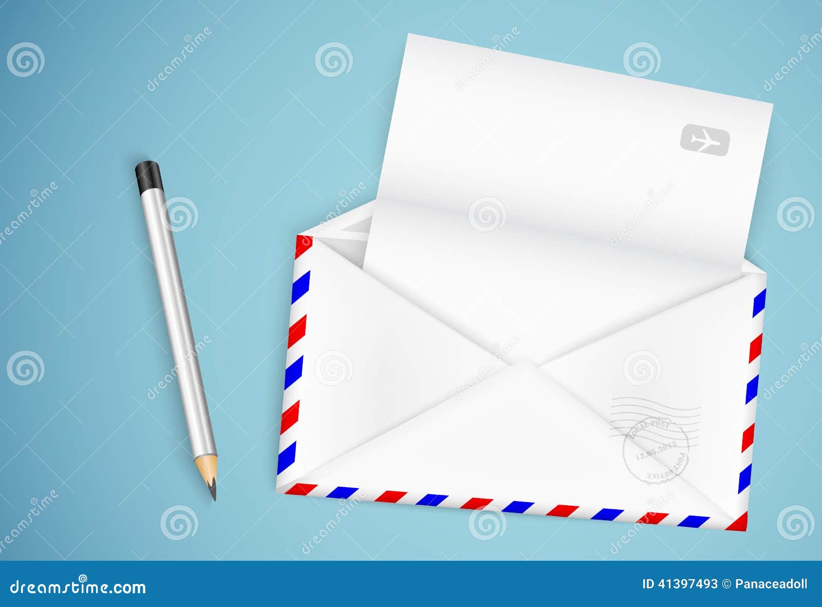 Open envelope stock vector. Illustration of graphic, document - 41397493