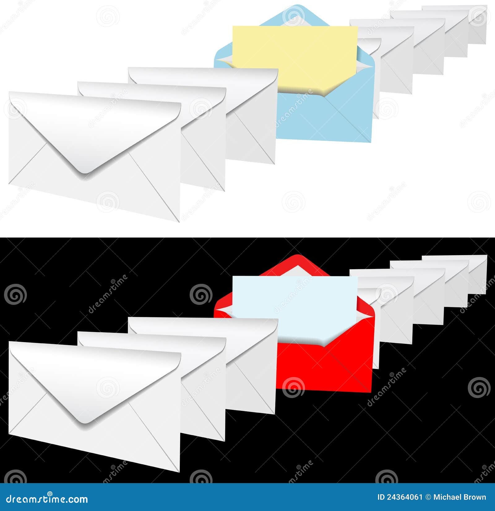 Open Envelope Letter Row Letters Stock Illustrations – 2 Open Envelope ...