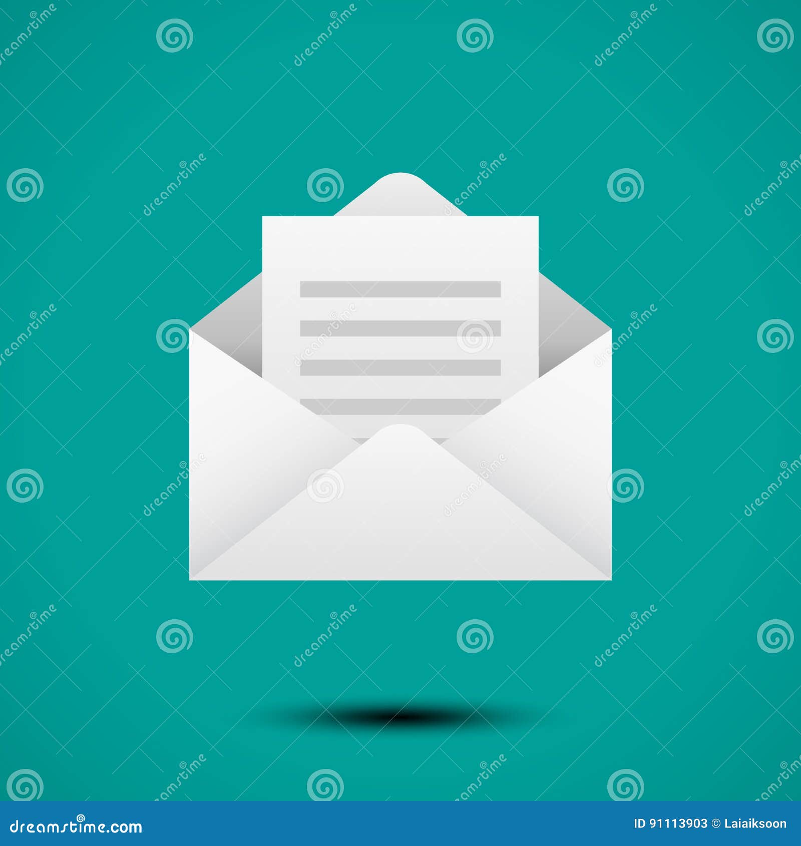 Open envelope for letter stock vector. Illustration of address - 91113903