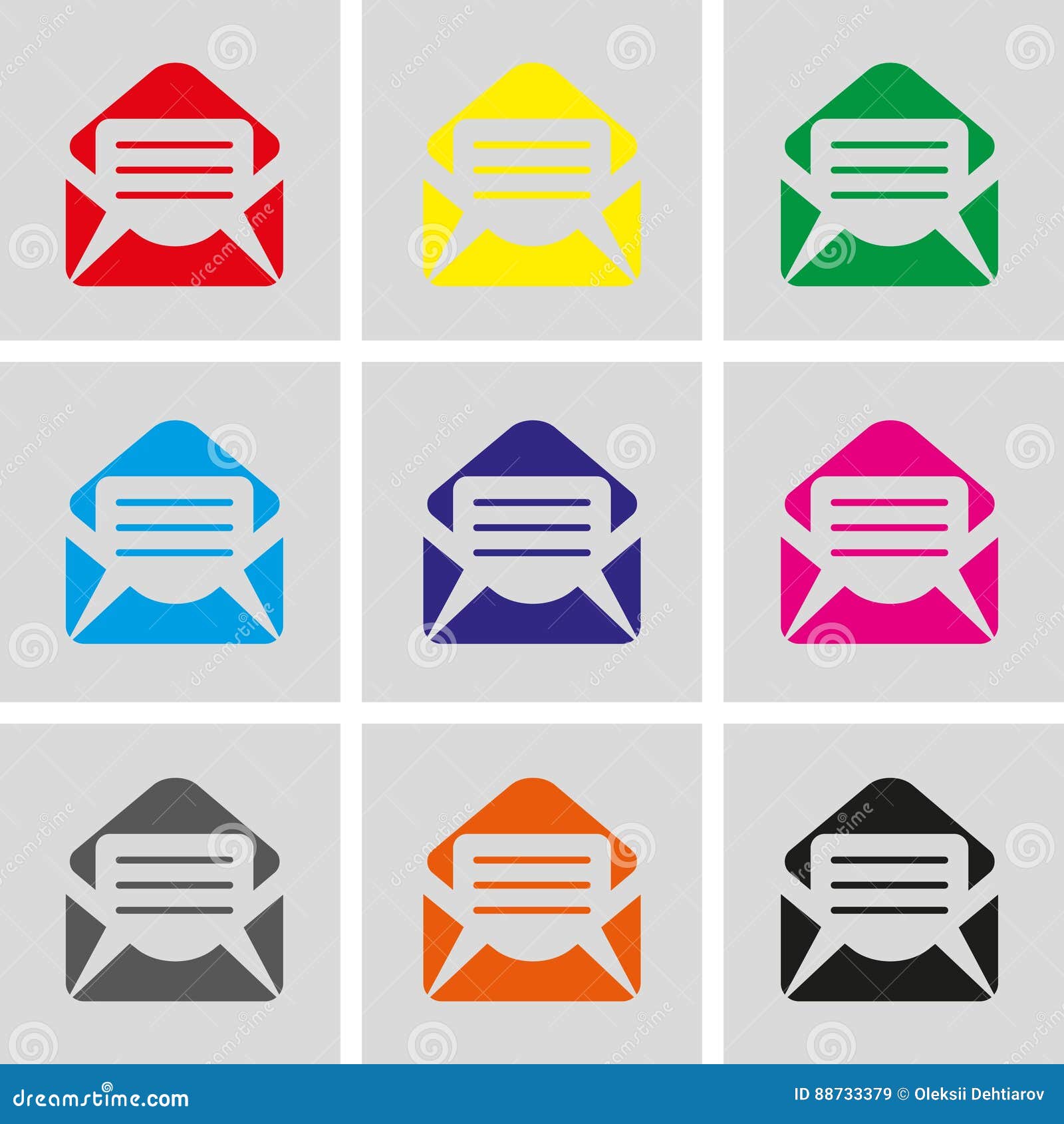 Open Envelope Mail Icon, Vector Illustration. Flat Design Style Stock ...