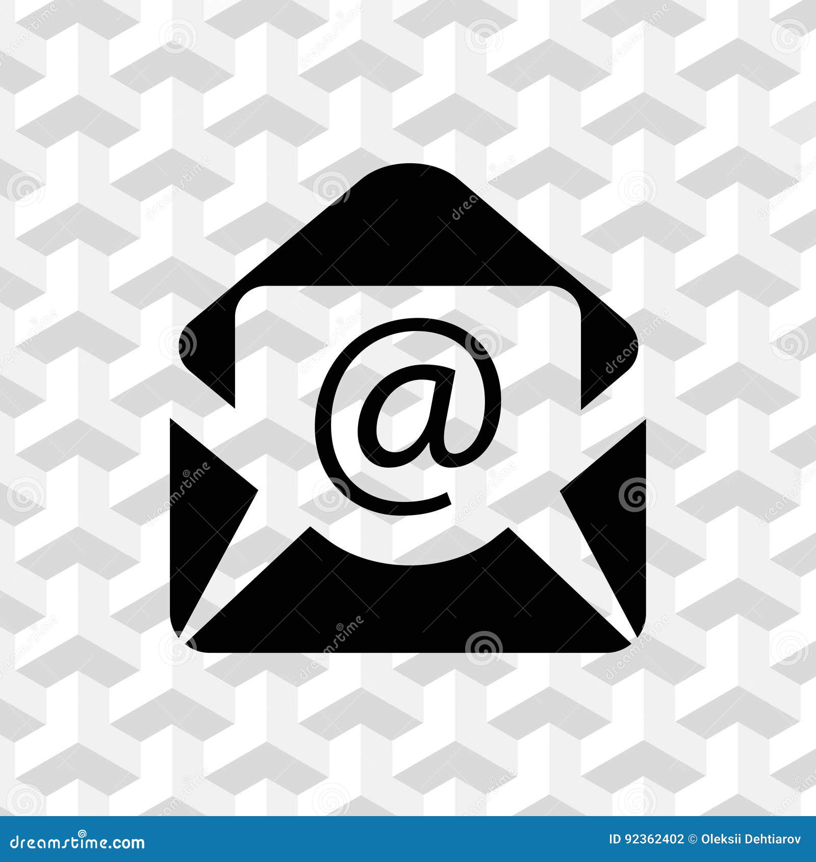 Open Envelope Mail Icon, Vector Illustration. Flat Design Style Stock ...