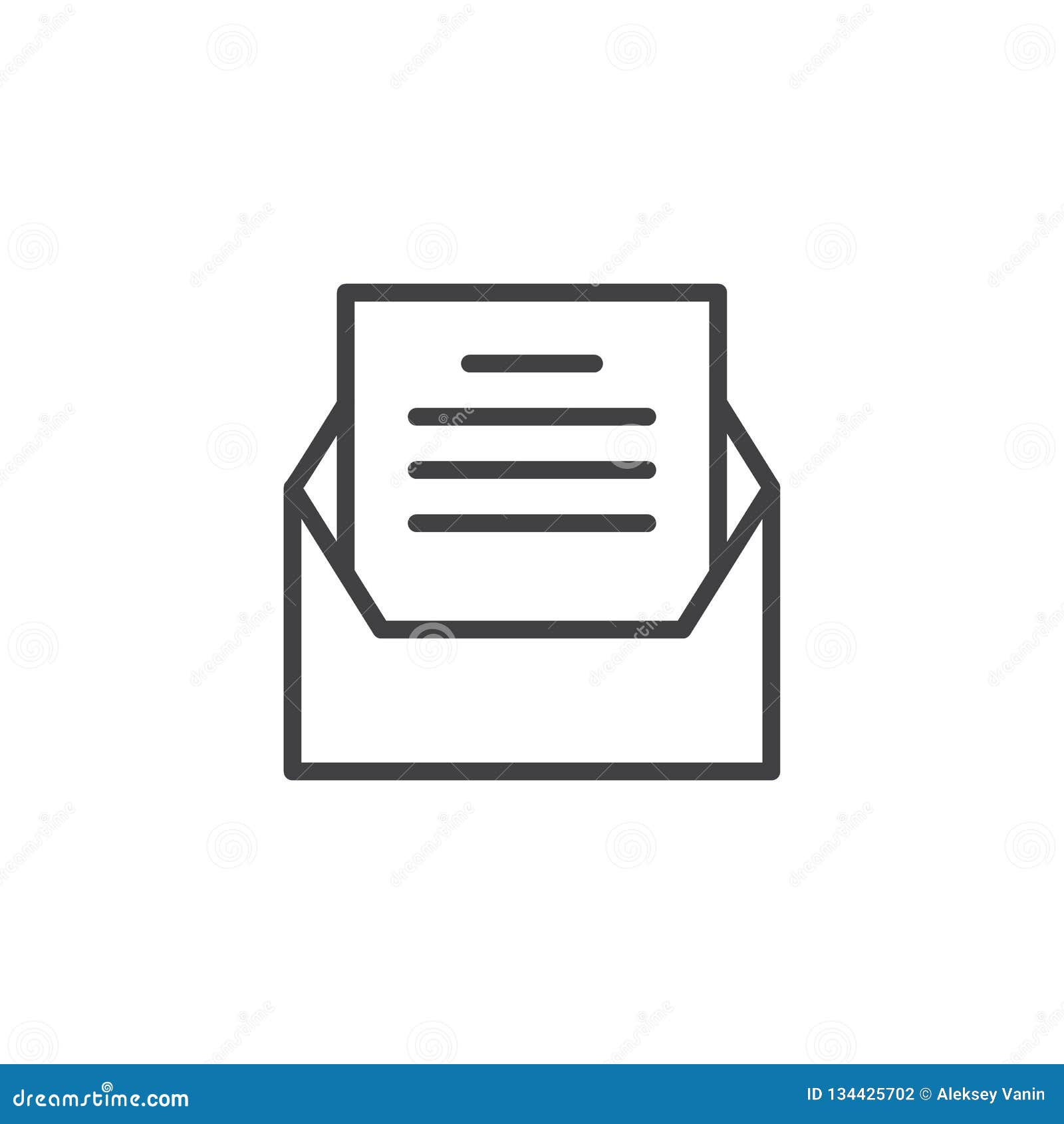 Open Envelope Message Outline Icon Stock Vector - Illustration of ...