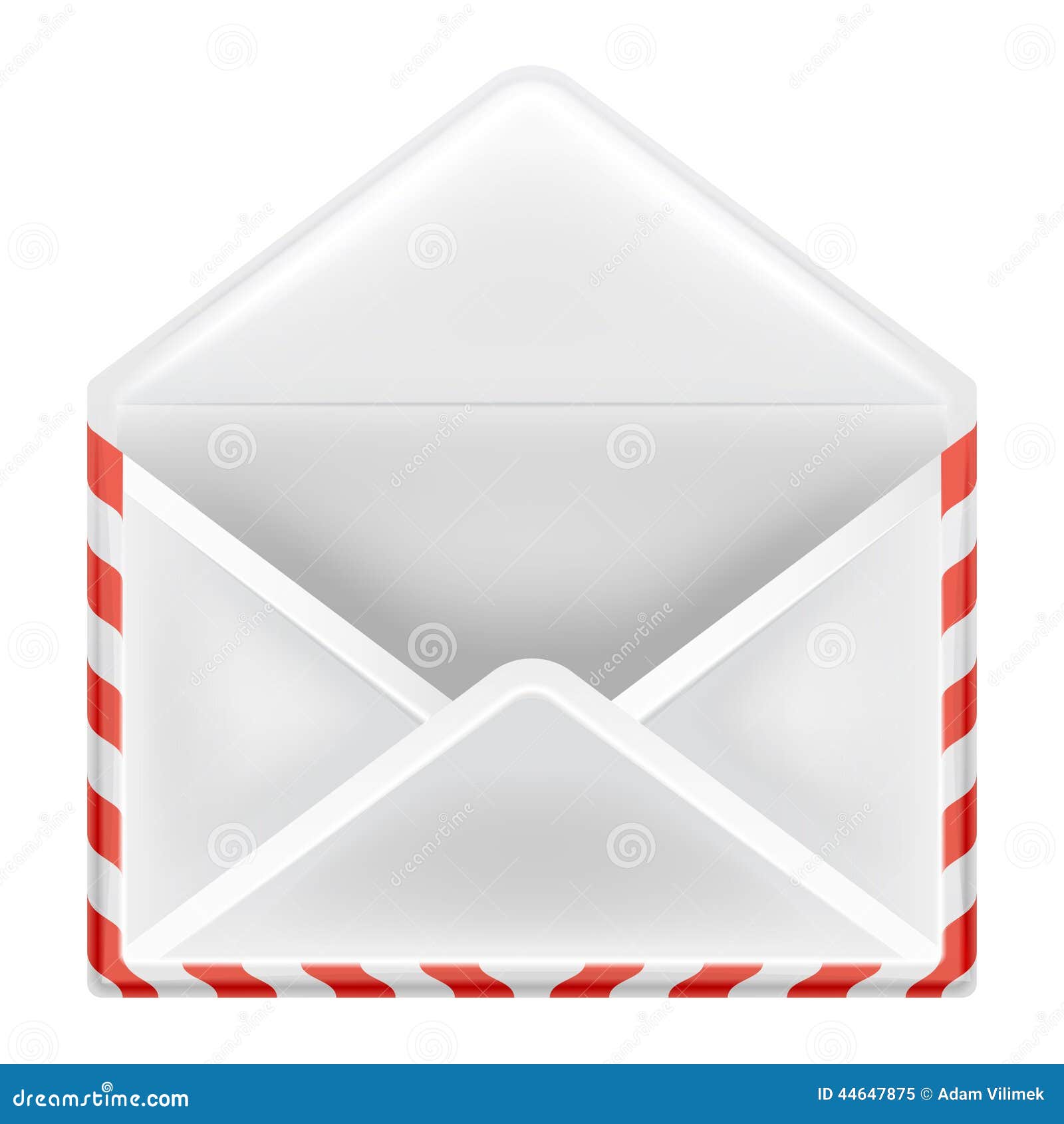 Open Envelope Object Front View Isolated Stock Vector - Illustration of ...