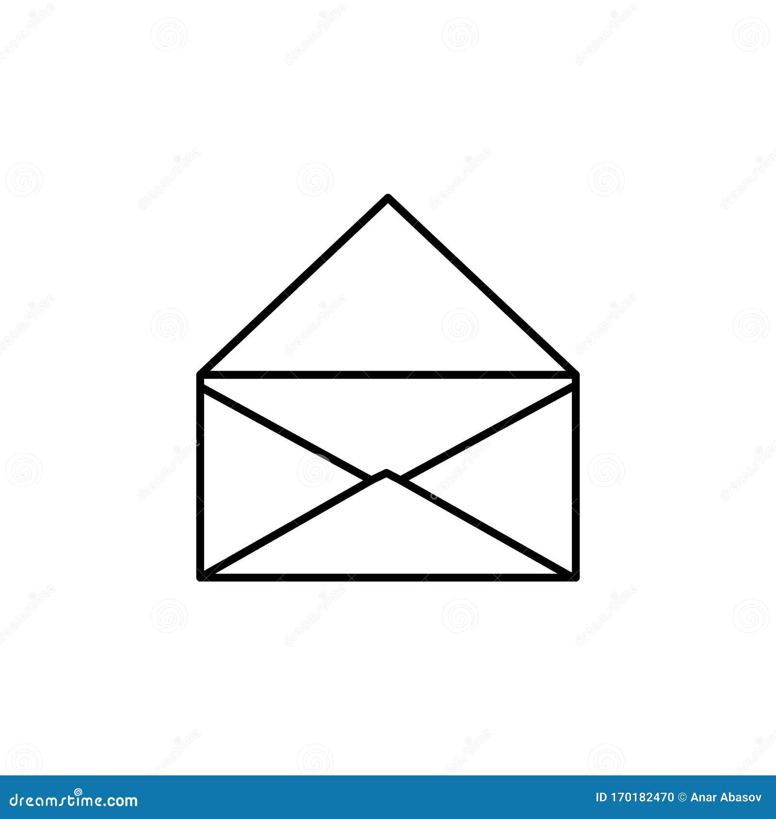 Open Envelope Outline Icon. Element of Logistic Icon for Mobile Concept ...