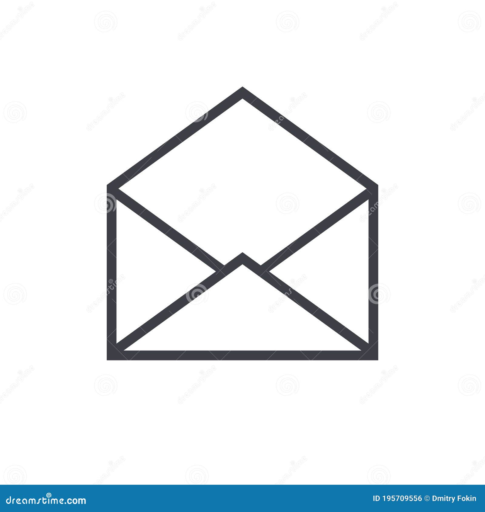 Open Envelope Outline Icon, Modern Minimal Flat Design Style, Mail ...