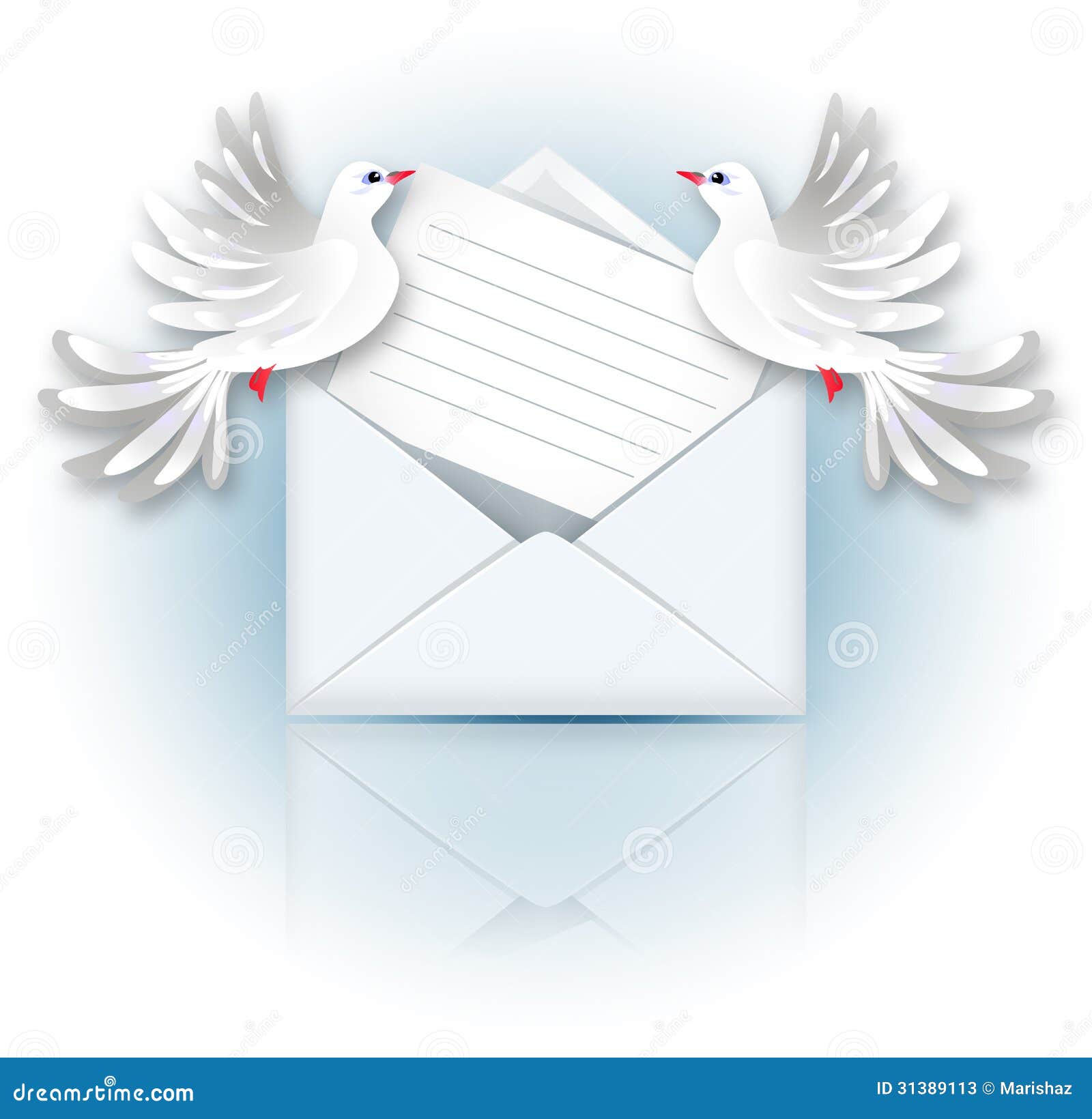Doves And An Envelope. Royalty-Free Stock Photo | CartoonDealer.com ...