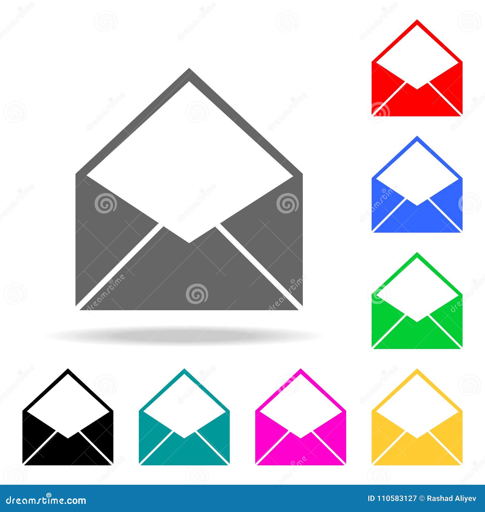 Open Envelope Web Icon. Elements in Multi Colored Icons for Mobile ...