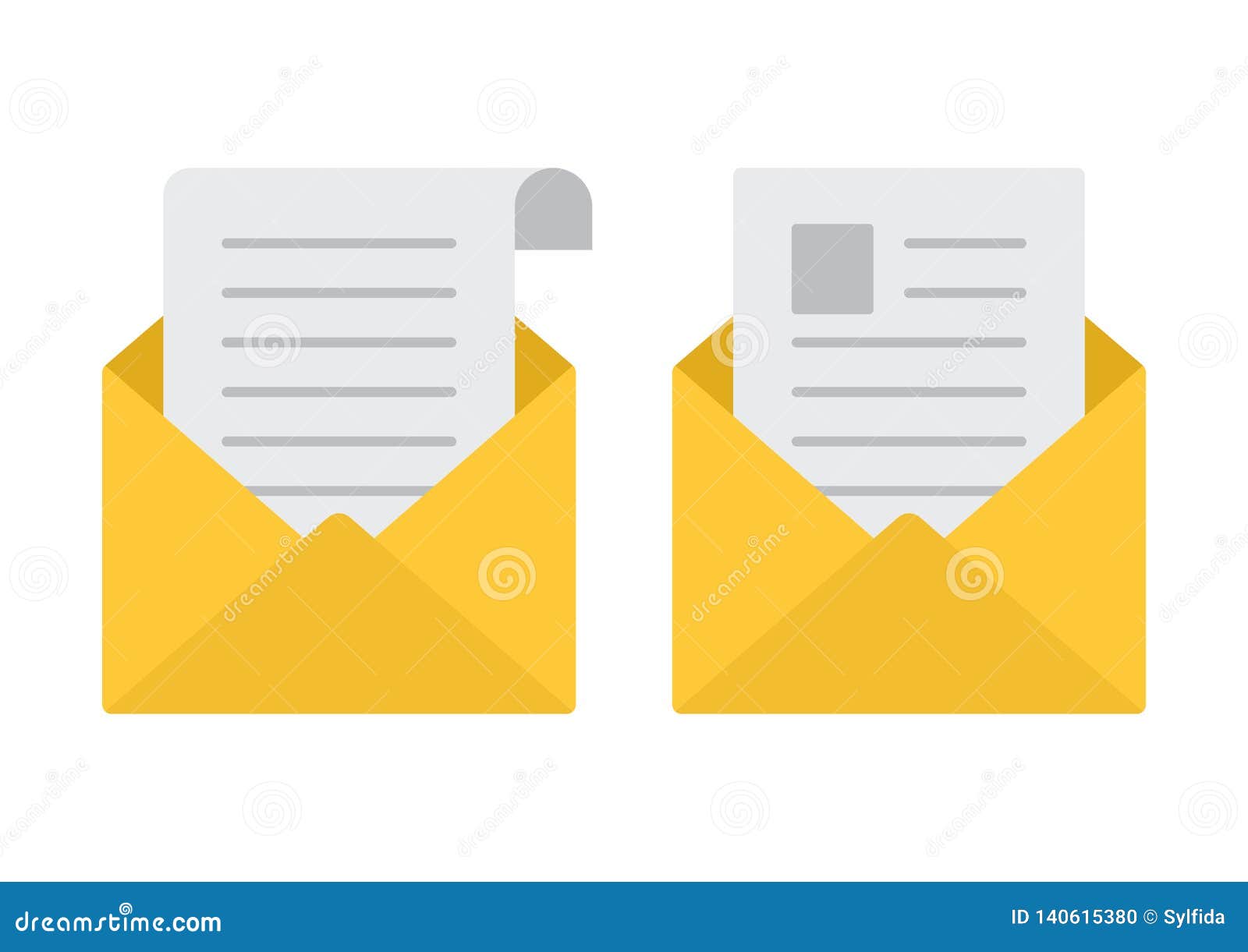 Open Envelopes. Mail Icons. Vector Illustration Stock Illustration ...