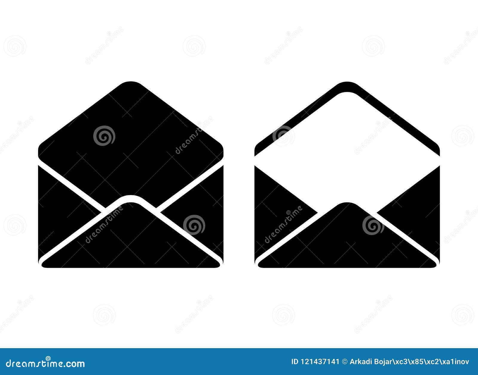 Open envelope vector icon stock vector. Illustration of logo - 121437141