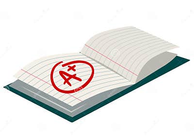 Open Exercise Book with a Plus Mark Simple Flat Vector Cartoon I Stock ...