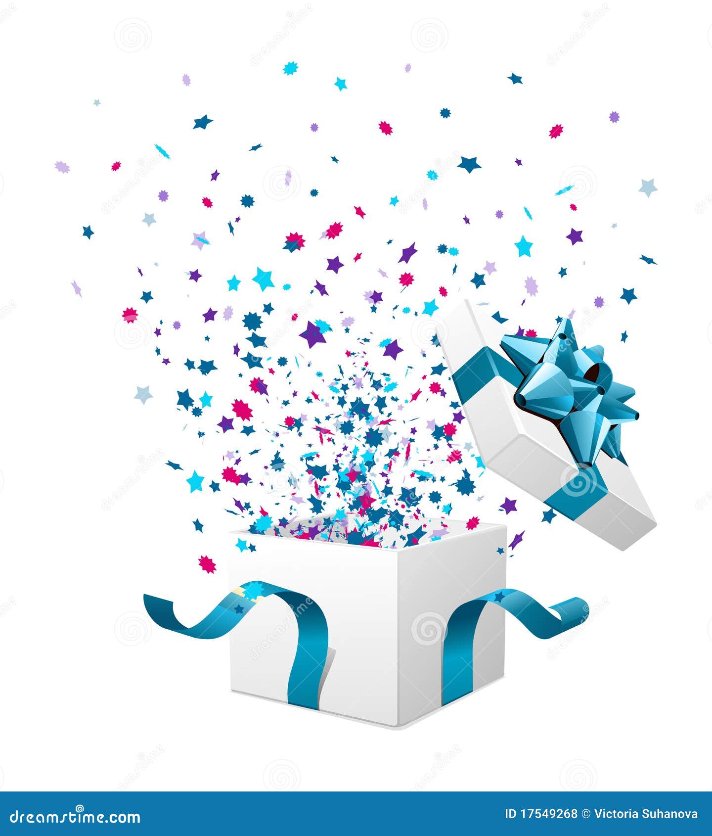 Open Present Box Blue