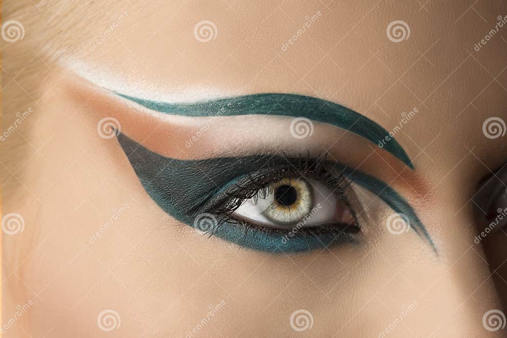 Open Eye Closeup with Makeup Stock Image - Image of health, macro: 25626557