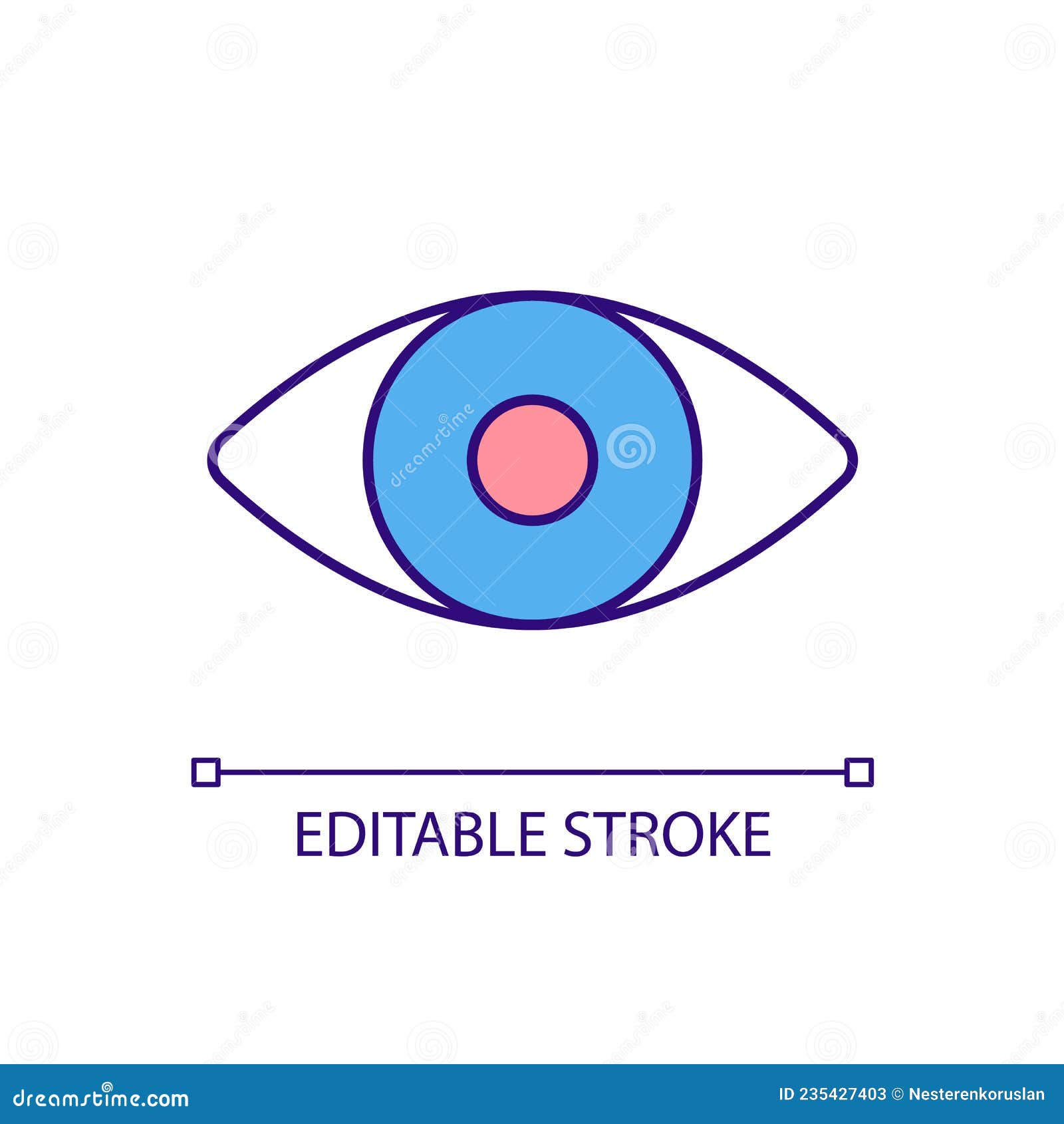 Open eye RGB color icon stock vector. Illustration of eyesight - 235427403