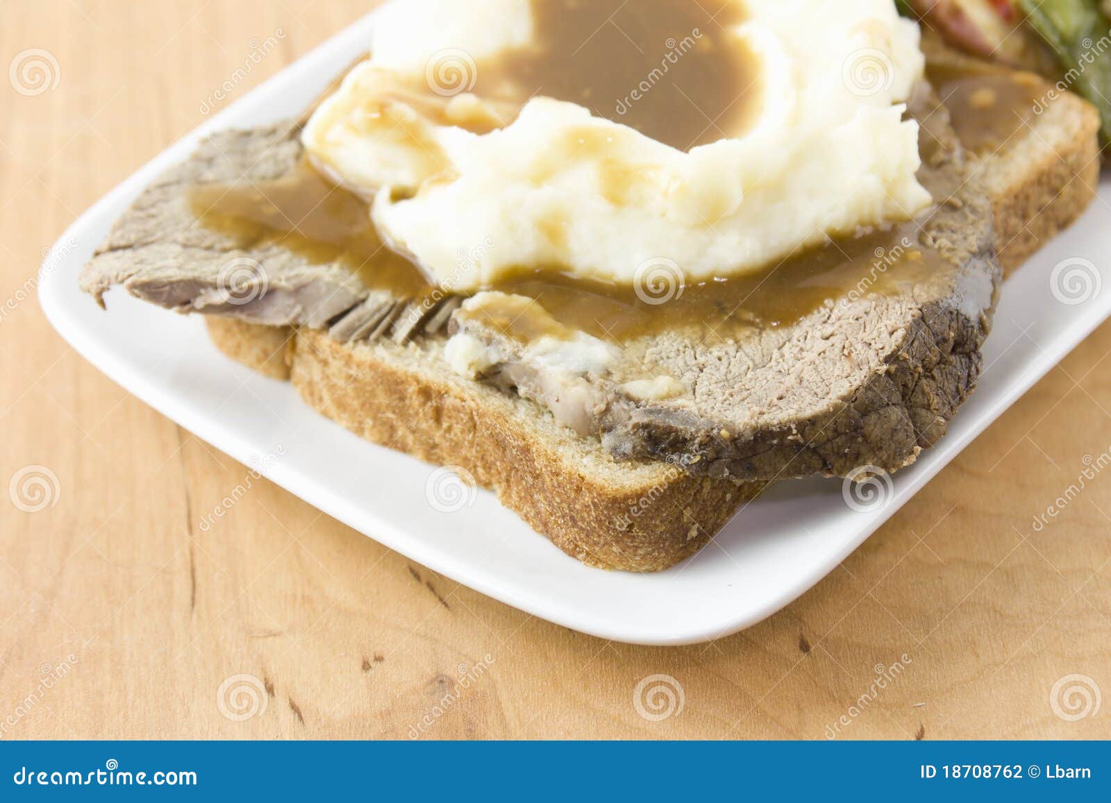 Open Face Roast Beef Sandwich Detail Stock Photo - Image of sliced ...