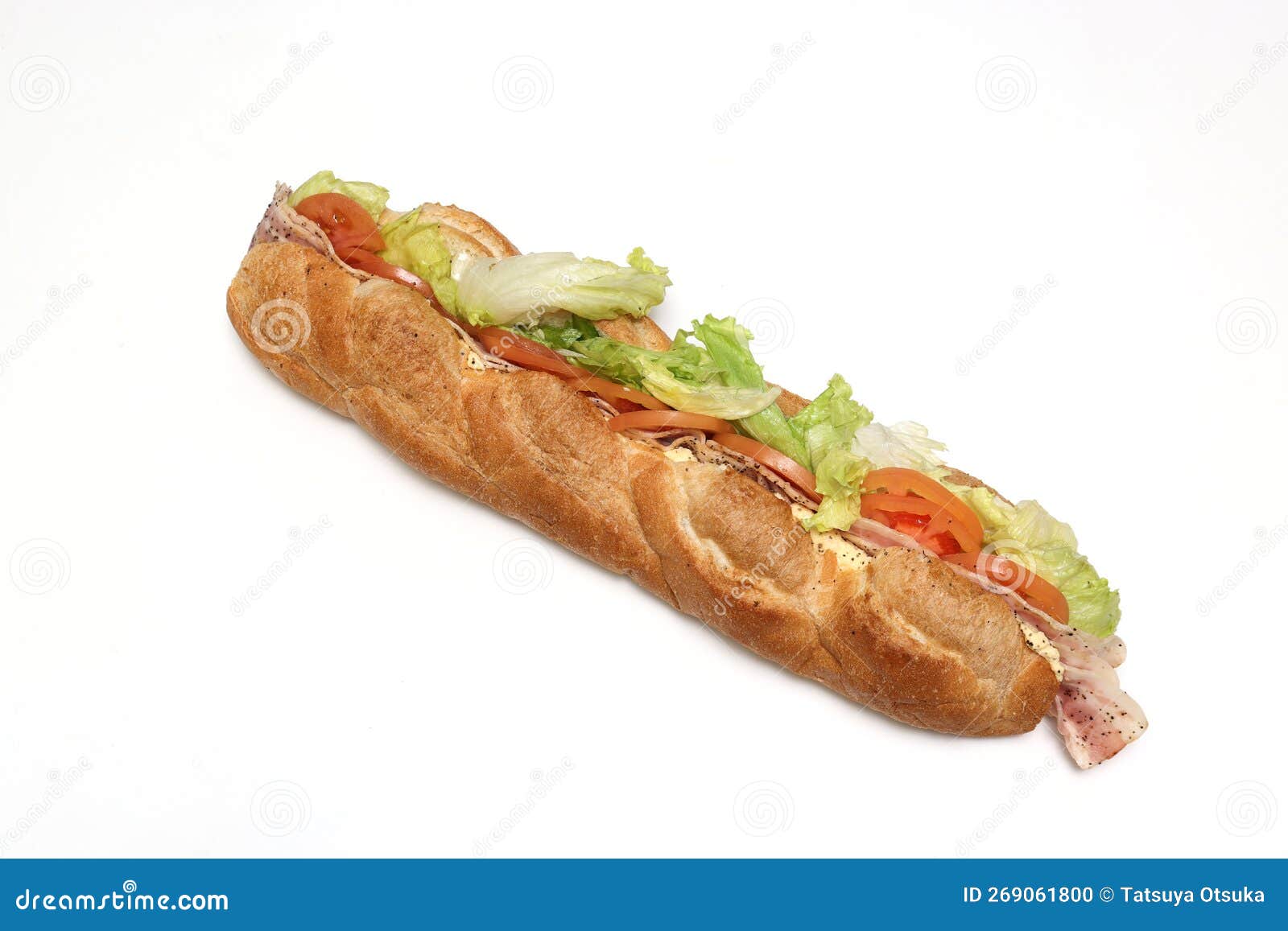Open-face Sandwich Isolated on a White Background. Stock Photo - Image ...