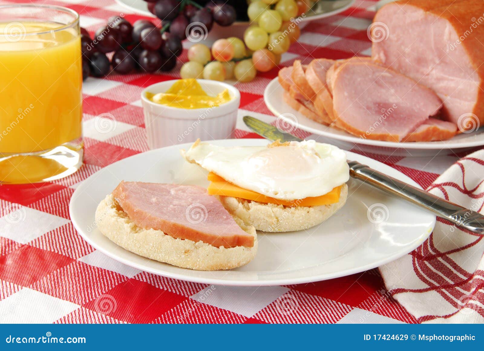 Open Faced Breakfast Muffin Stock Image - Image of serving, toasted ...