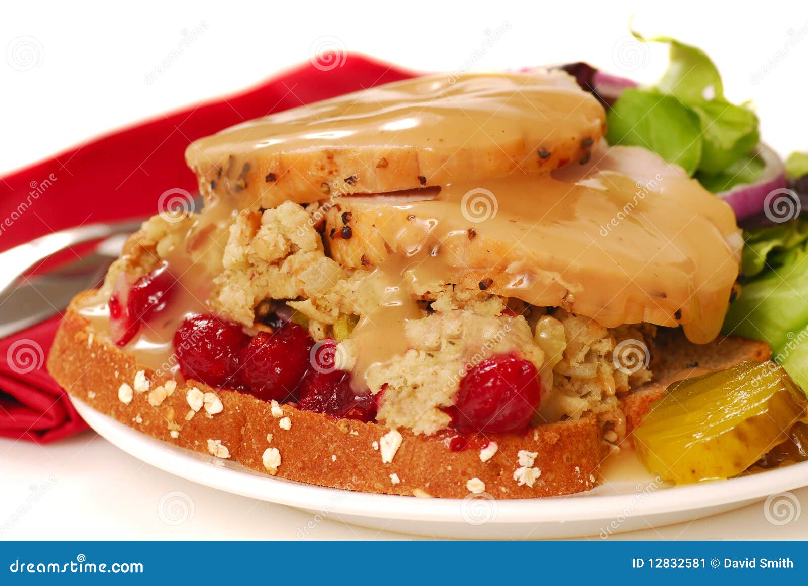 Open faced turkey sandwich stock image. Image of diet - 12832581