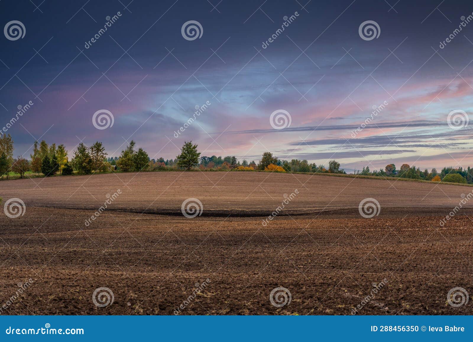 An Open Field with a Hollow in the Middle. October Stock Photo - Image ...