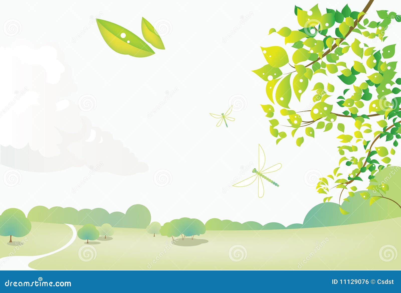 Open field view stock vector. Illustration of season - 11129076