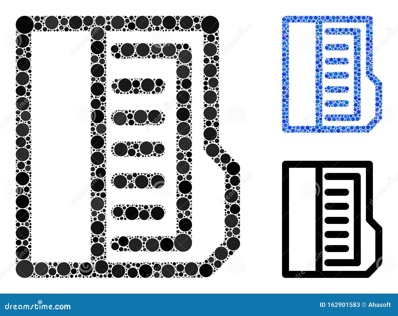 Open File Composition Icon of Round Dots Stock Illustration ...