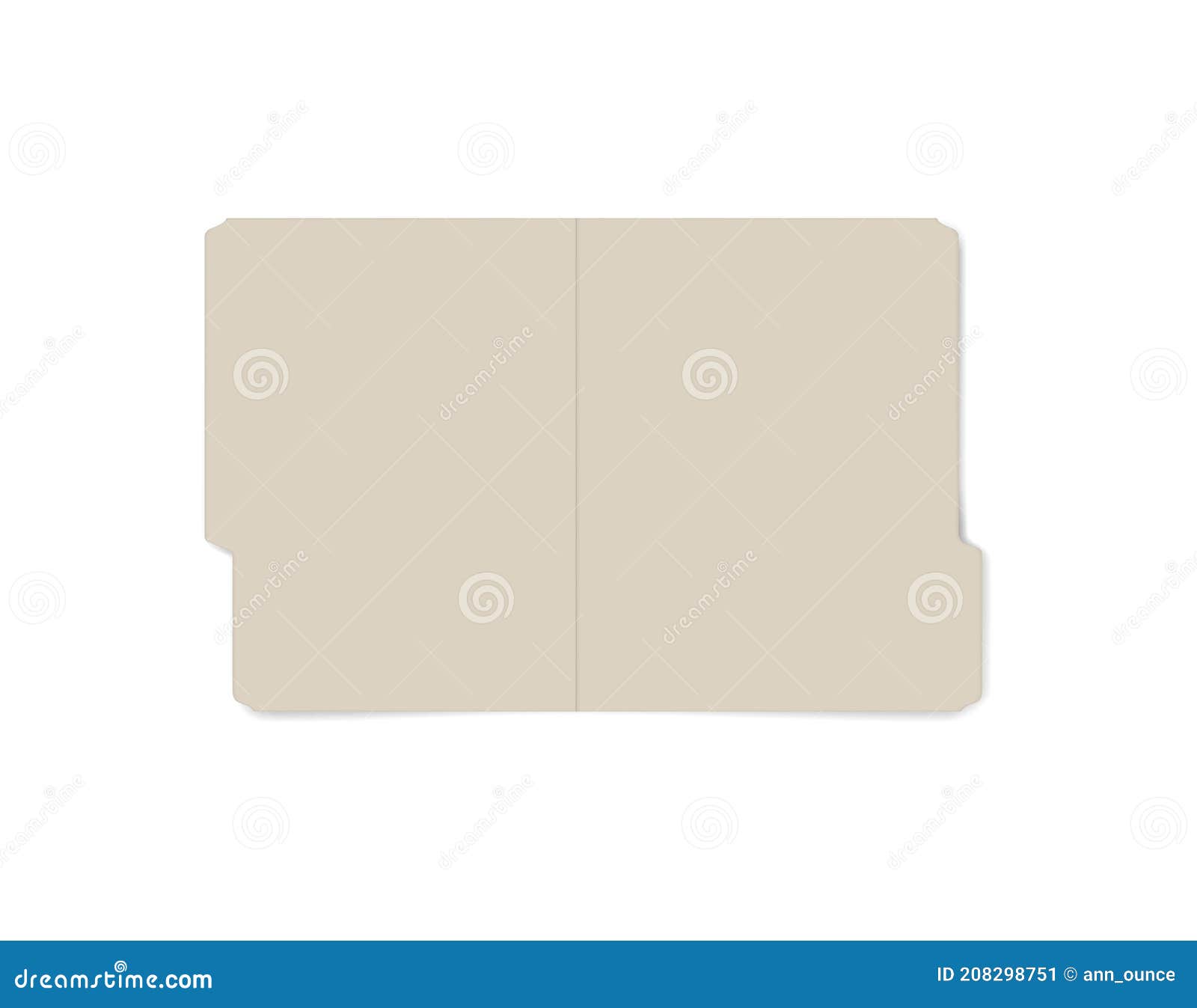 Open File Folder With Cut Tab Isolated On White Background Realistic ...