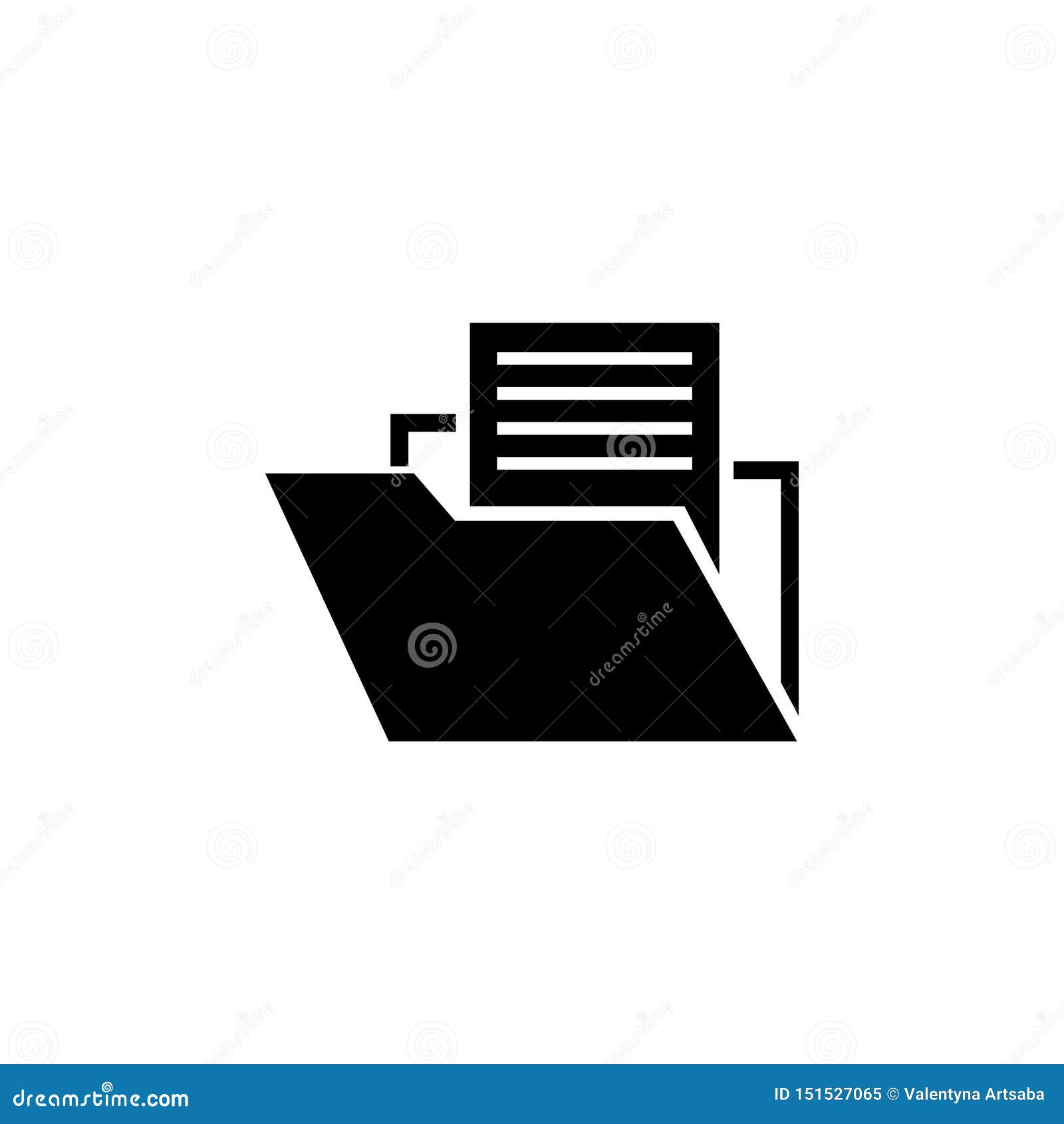 Open File Folder, Document Vector Icon Stock Illustration ...