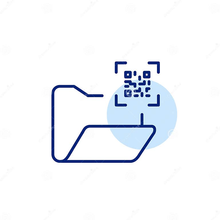 Open File Folder and Qr Code. File Labelling and Fast Access. Pixel ...