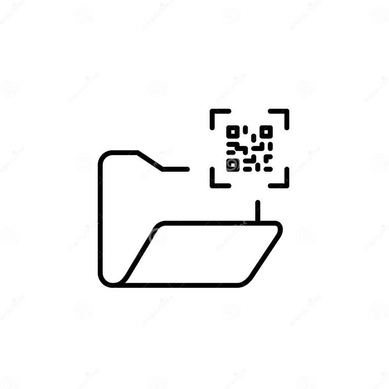 Open File Folder and Qr Code. File Labelling and Fast Access. Pixel ...