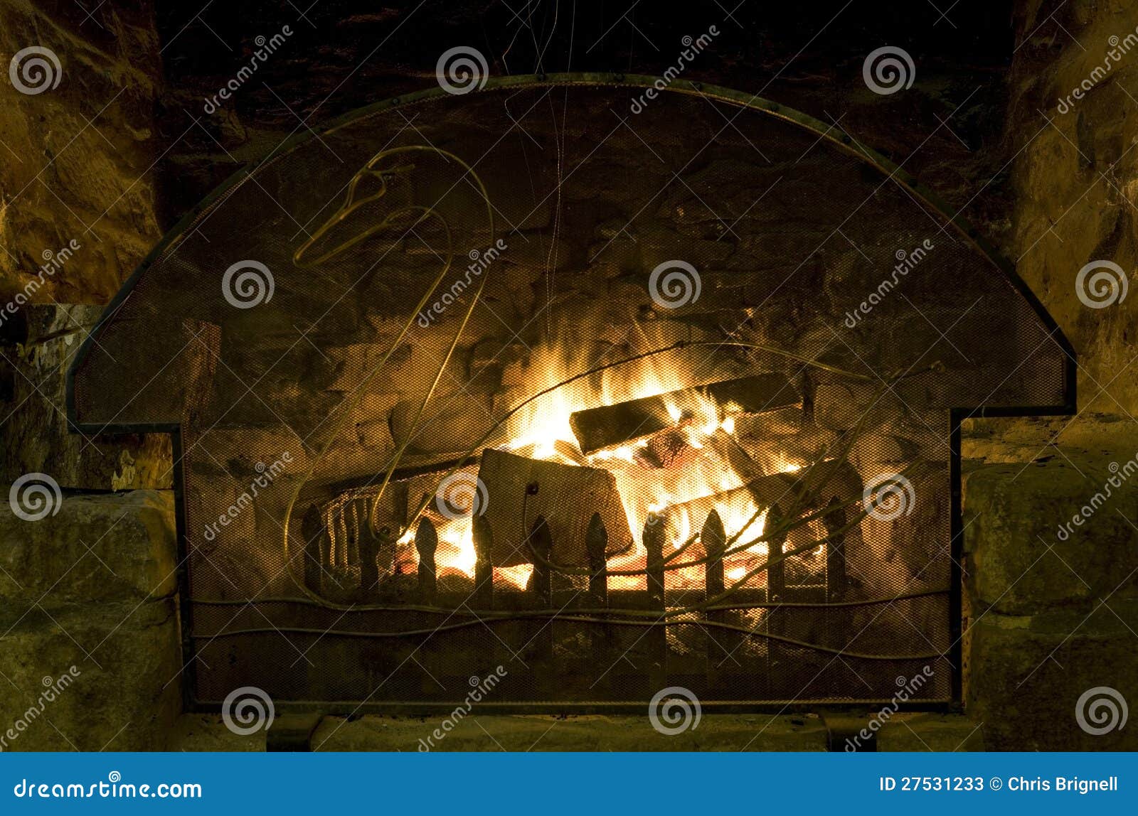 Open fire in a bar stock image. Image of wood, warm, cosy - 27531233