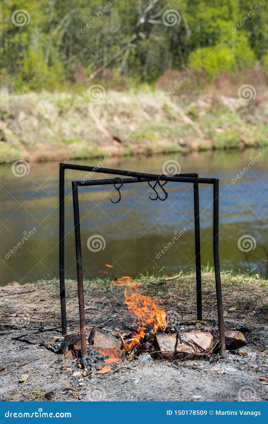 Open Fire Burning in Countryside Home Garden Stock Image - Image of ...