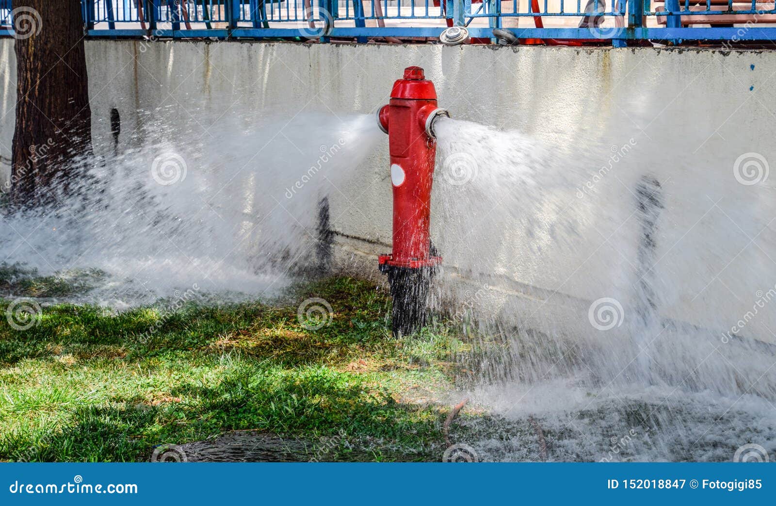 Open Fire Hydrant, Water Flows from Fire Hydrant Stock Image - Image of ...