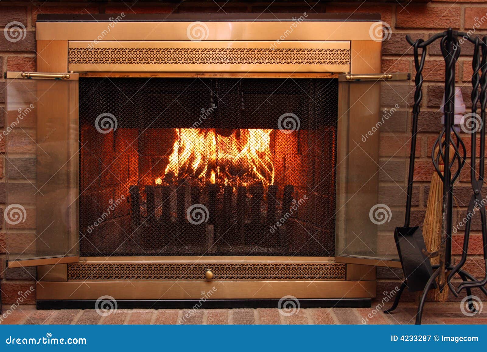Open fire place stock image. Image of light, fossil, cottage - 4233287